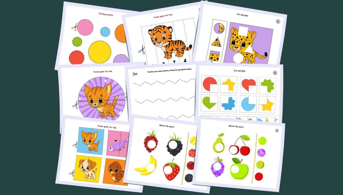 30 Scissors Skills Worksheets for Kids