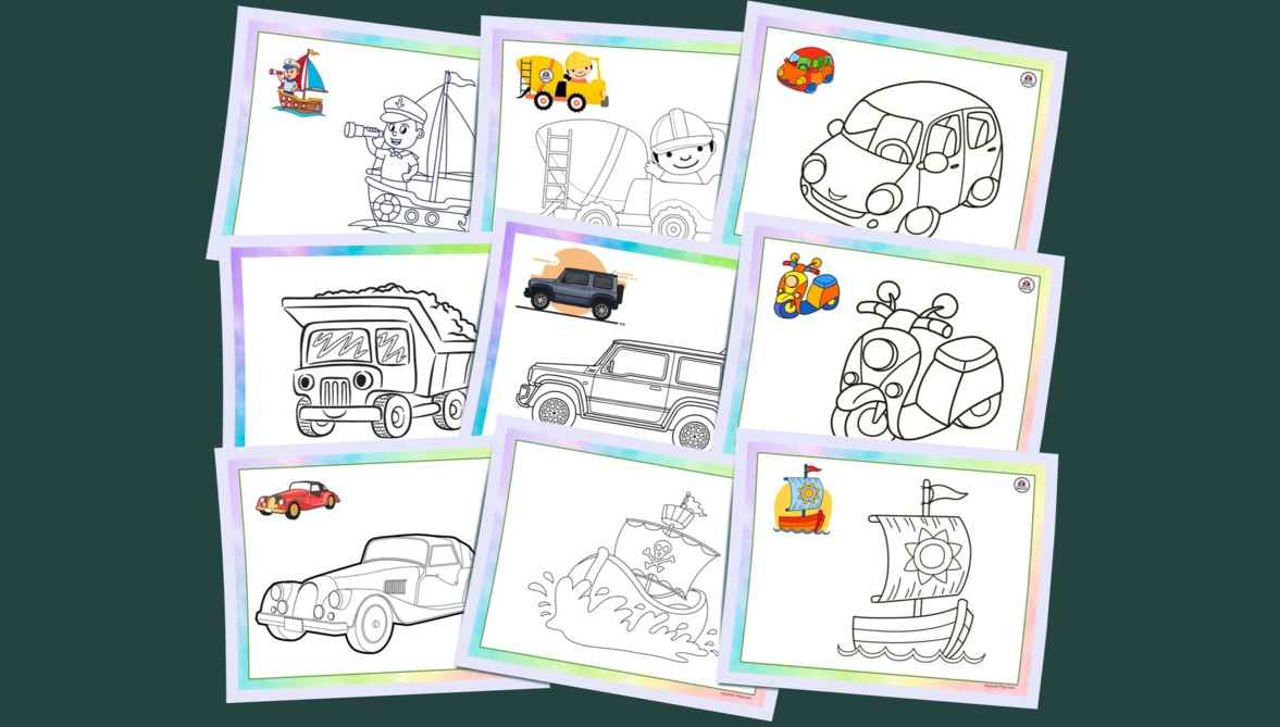 50 Free Coloring Pages for Kids – Transportation